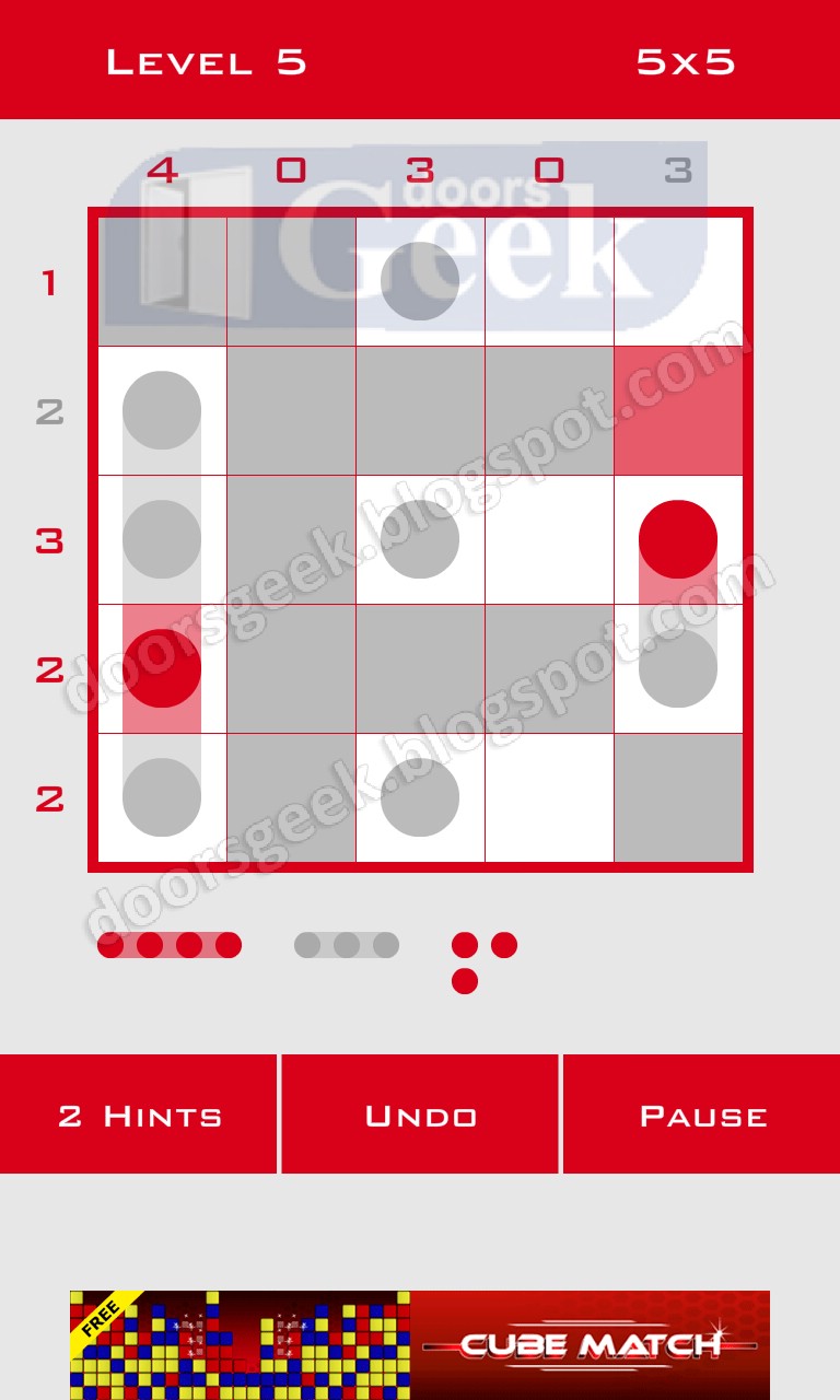 Logic Dots 5x5 Level 5 Solution Doors Geek logic-dots-5x5-level-5-solution-doors-geek
